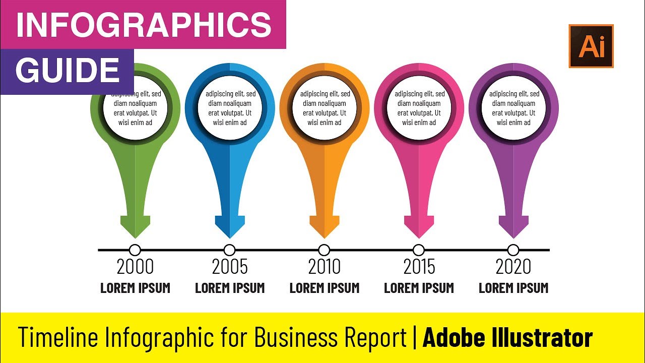 Timeline Infographics for Business Presentations in Adobe Illustrator ...