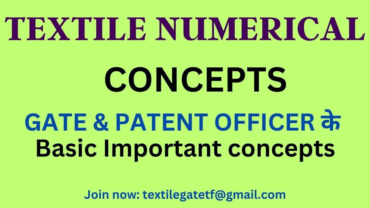 Textile Basics Numericals GATE Revision | Textile Engineering GATE ...
