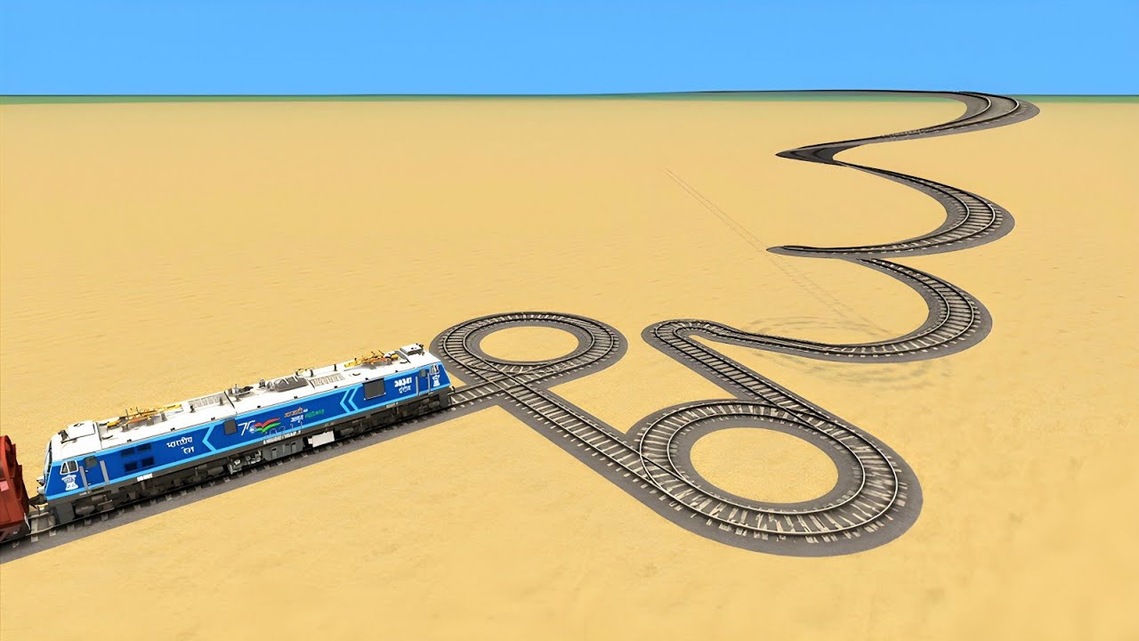 TRAIN CROSS CIRCLE TRAICK 360° DEGREE😱 AROUND CIRCLE SPRING🥶TRACKS ...