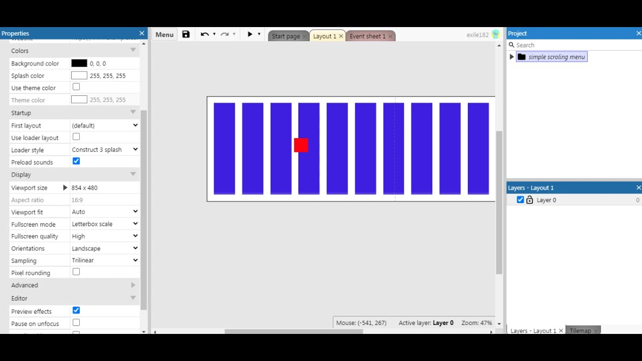 How to Scrolling Menu Construct 3 / 2 - Tutorial Scrolling Menu Construct 3 / 2 - YouTube