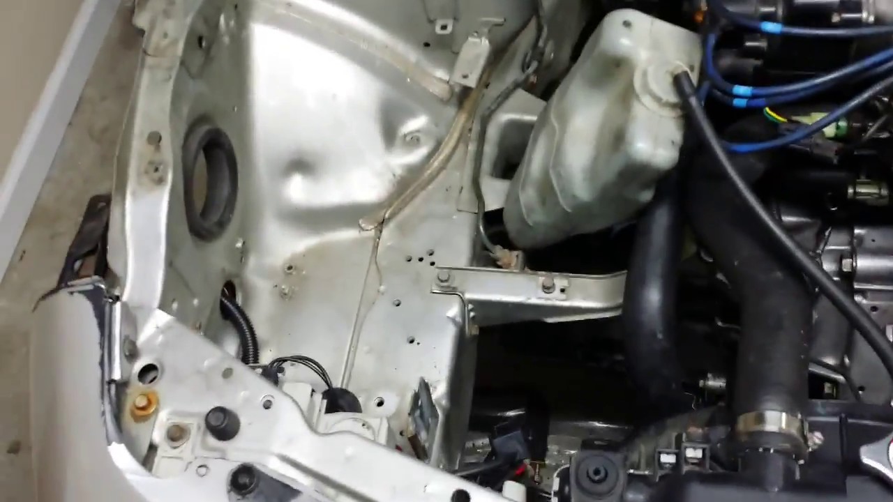 Integra headlight harness tuck. - YouTube