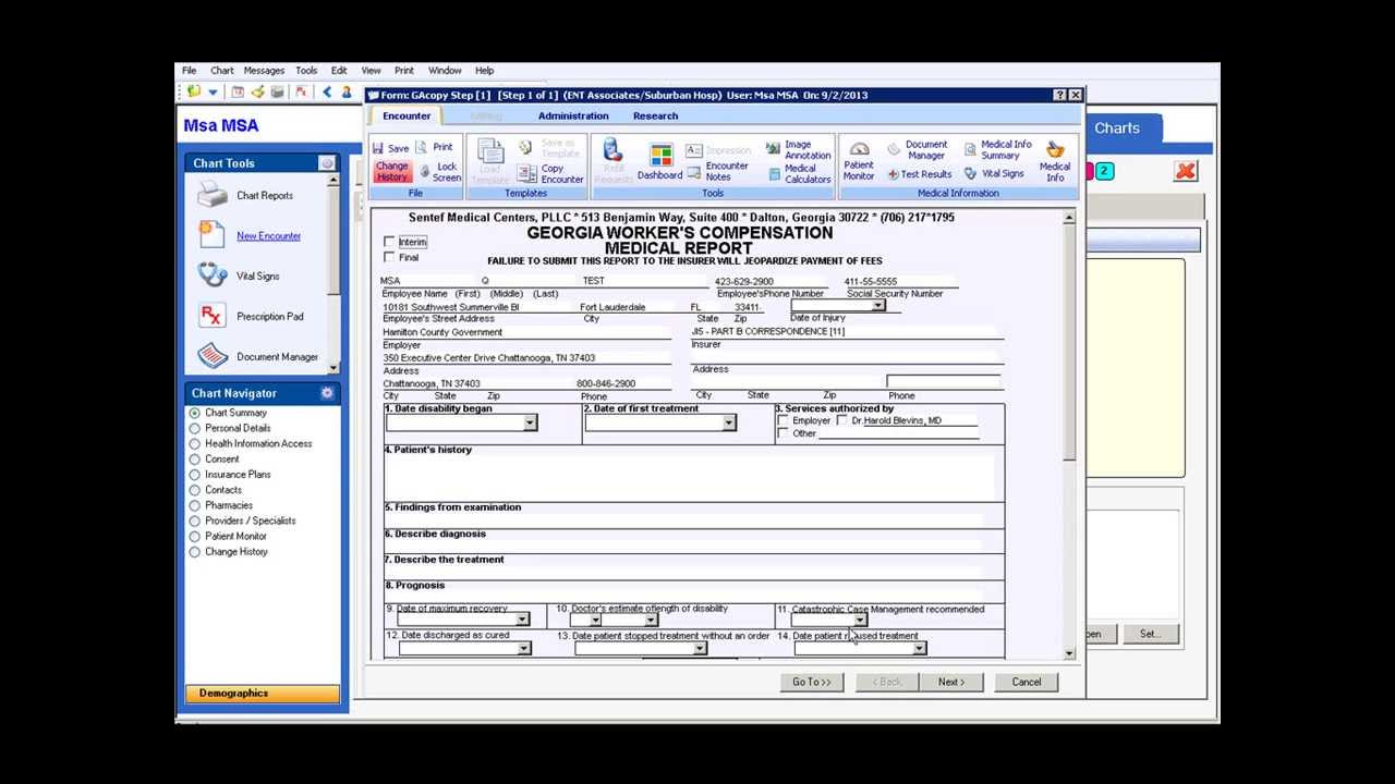 Demo of Georgia Workcomp Form on MicroMD EMR - YouTube