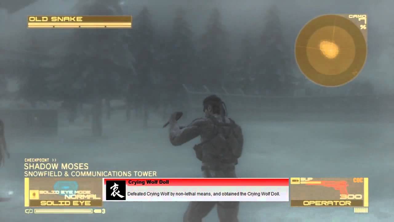 Metal Gear Solid 4 - Crying Wolf Doll Trophy Guide - YouTube