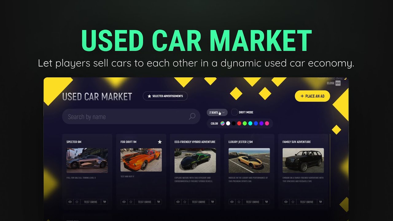 Fivem Advanced Market Sell or Buy Vehicle's | Used Car Market | ata ...