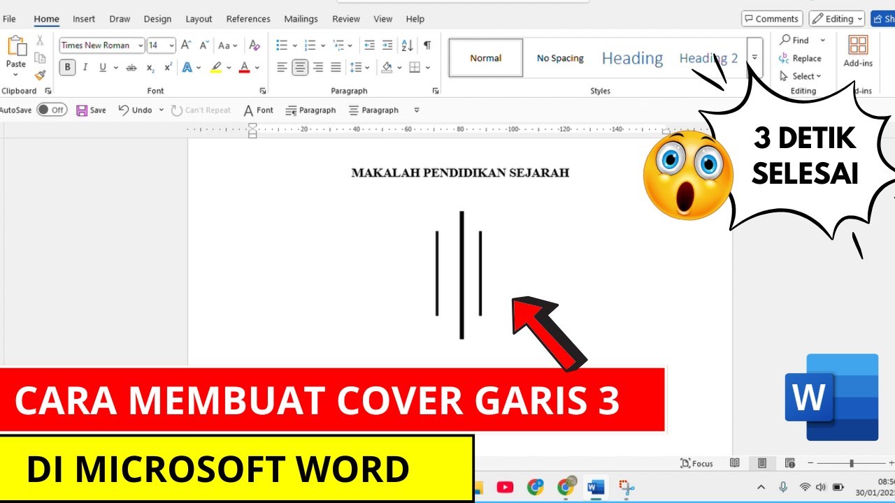 Cara Membuat Cover Makalah Dengan Garis 3 Di Microsoft Word - YouTube