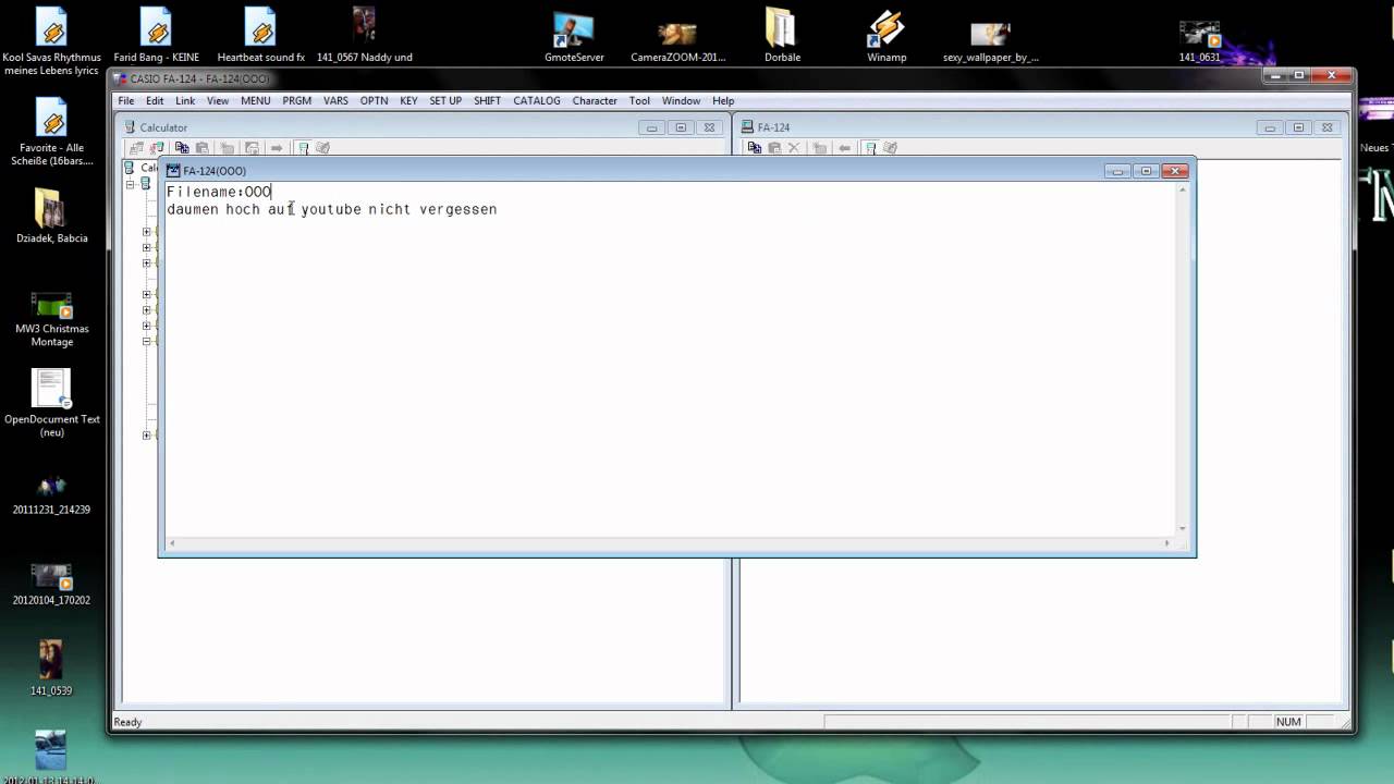 Casio fx Taschenrechner Texte am Computer schreiben und speichern - YouTube