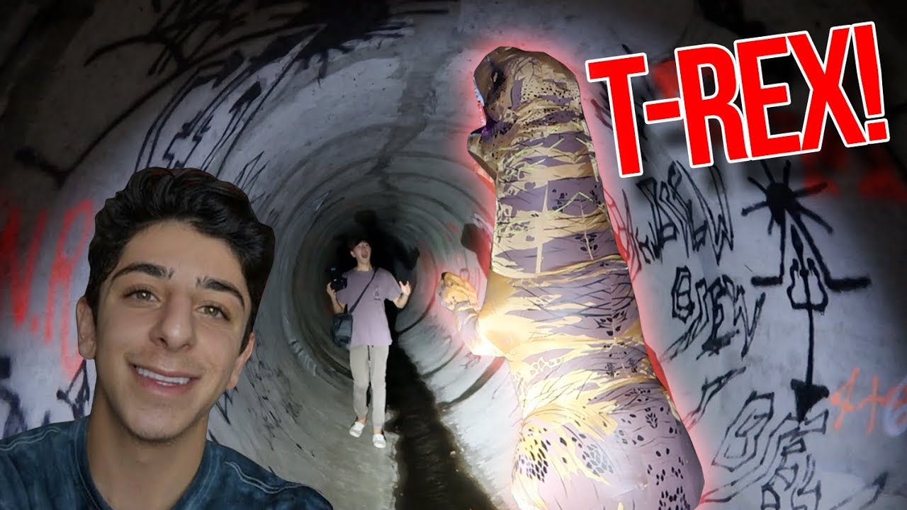 T-Rex Suit in FAZE RUG HAUNTED TUNNEL!! - YouTube