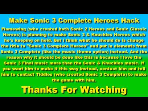 Make Sonic 3 Complete Heroes Hack - YouTube