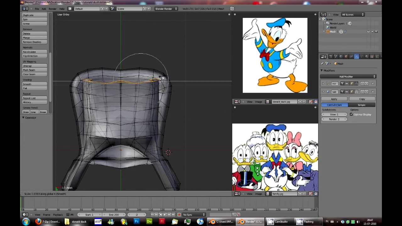 (pt 1)Blender Timelapse - Modeling Donald Duck - YouTube