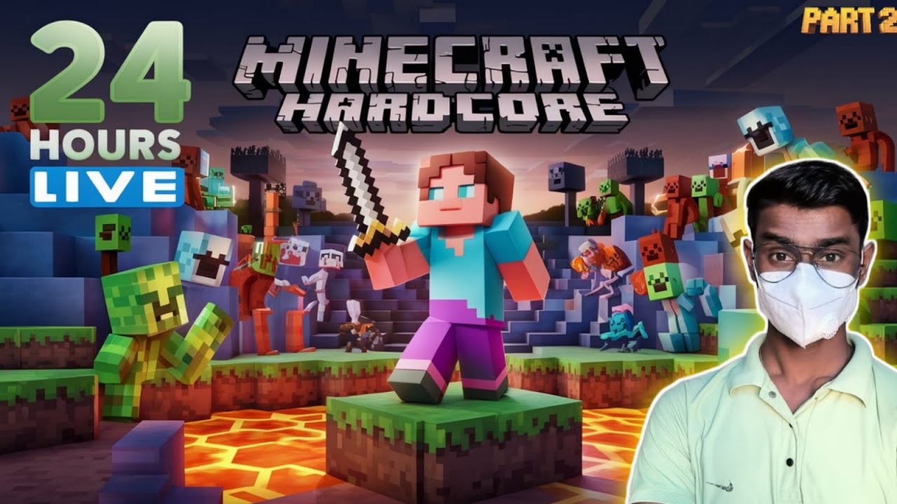 MINECRAFT HARDCORE - 24 Hours Stream 😲 Ind David #minecraft #shortslive ...