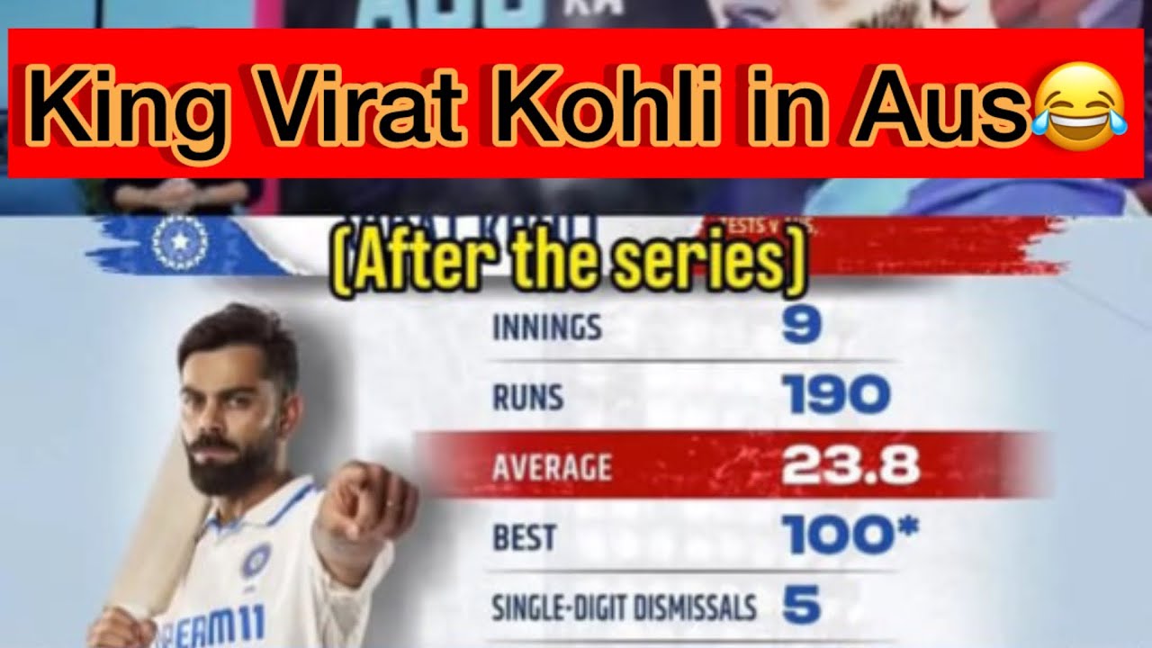 Virat Kohli All 9 inings in 5 Test matches with Australia | Scores ...
