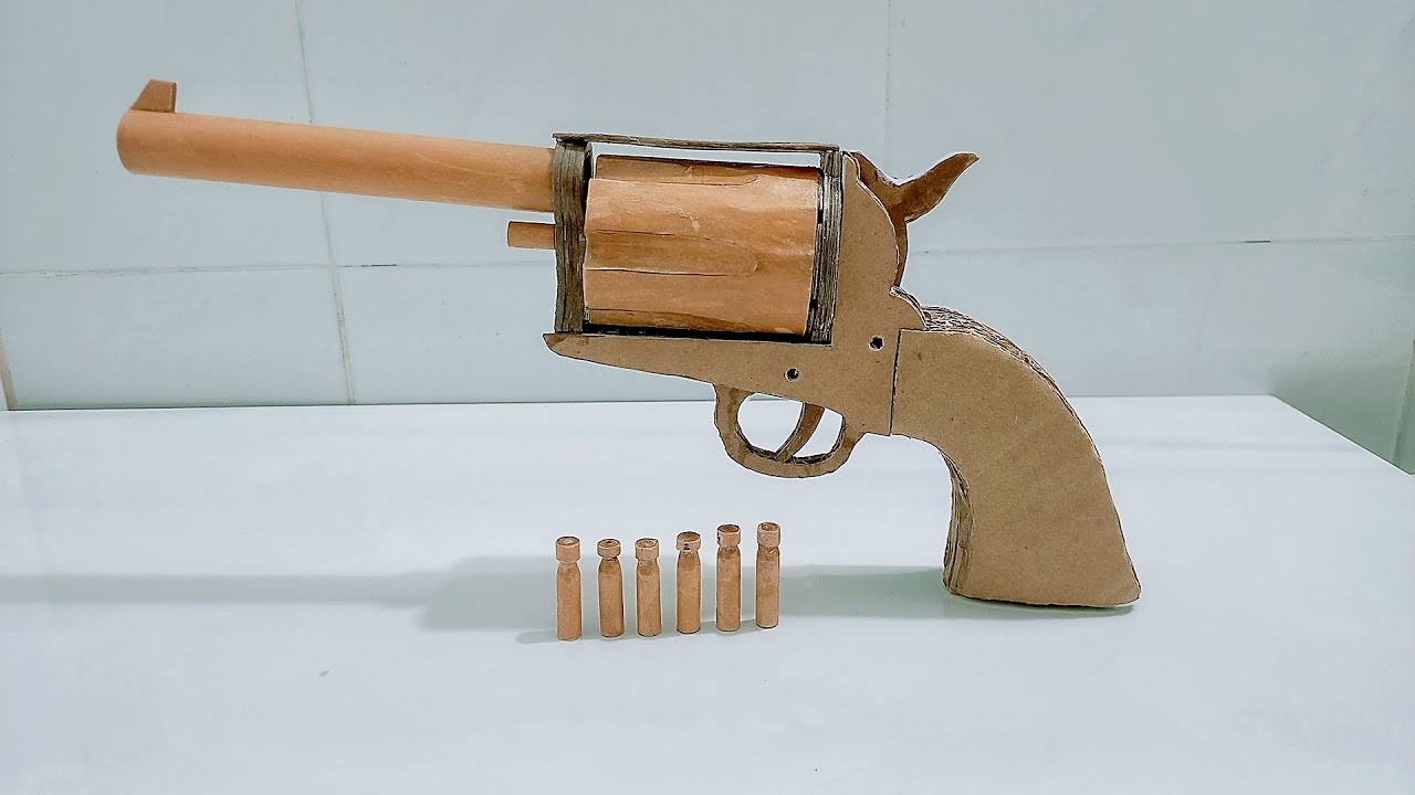 Làm súng lục ổ quay từ giấy cát tông (carton) lên đạn tự động | How to ...