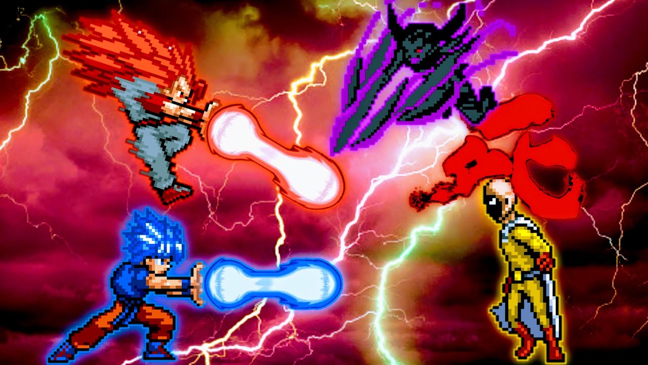 Goku TP OP & Evil Goku TP OP VS Accurate Saitama & Monster Garou in ...