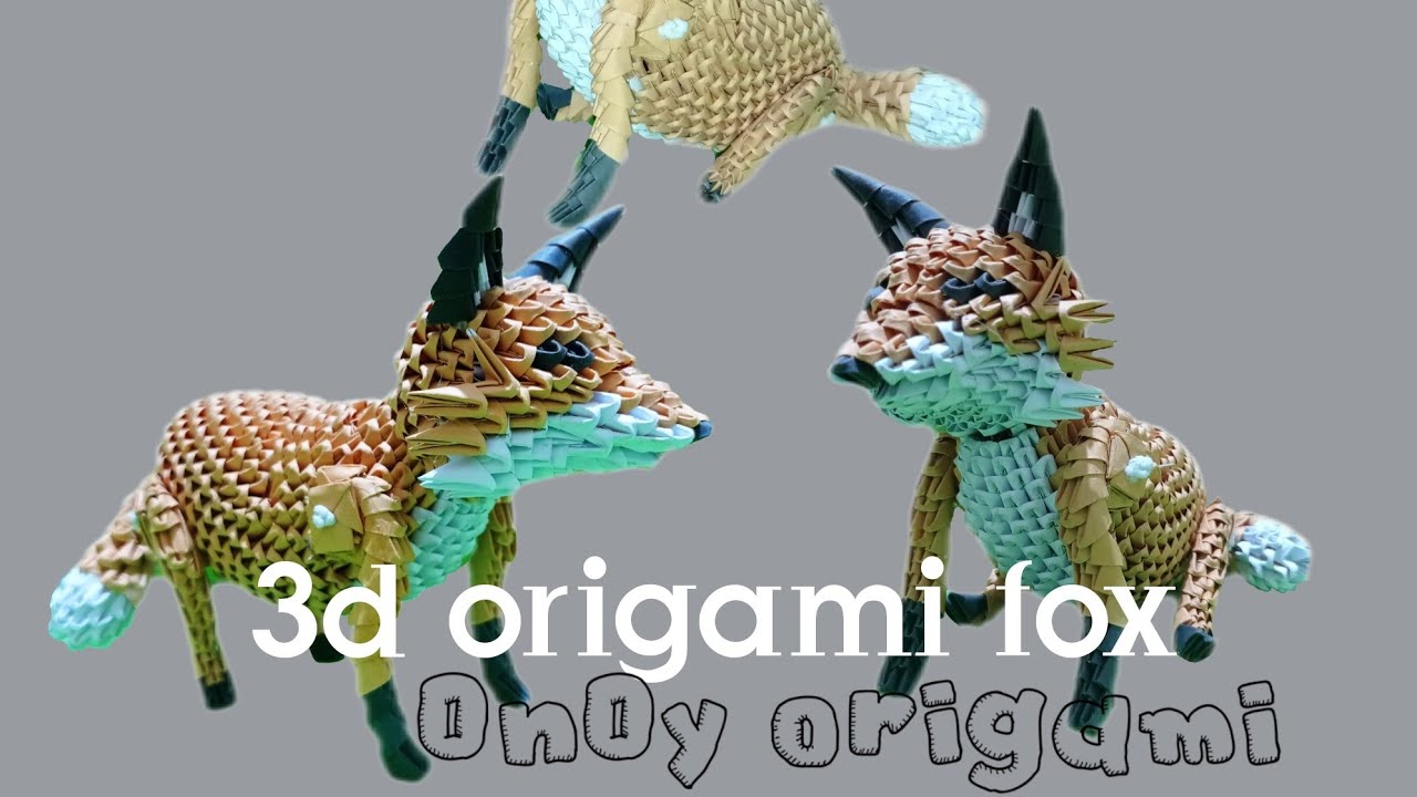 tutorial 3d origami red fox part 5 - YouTube