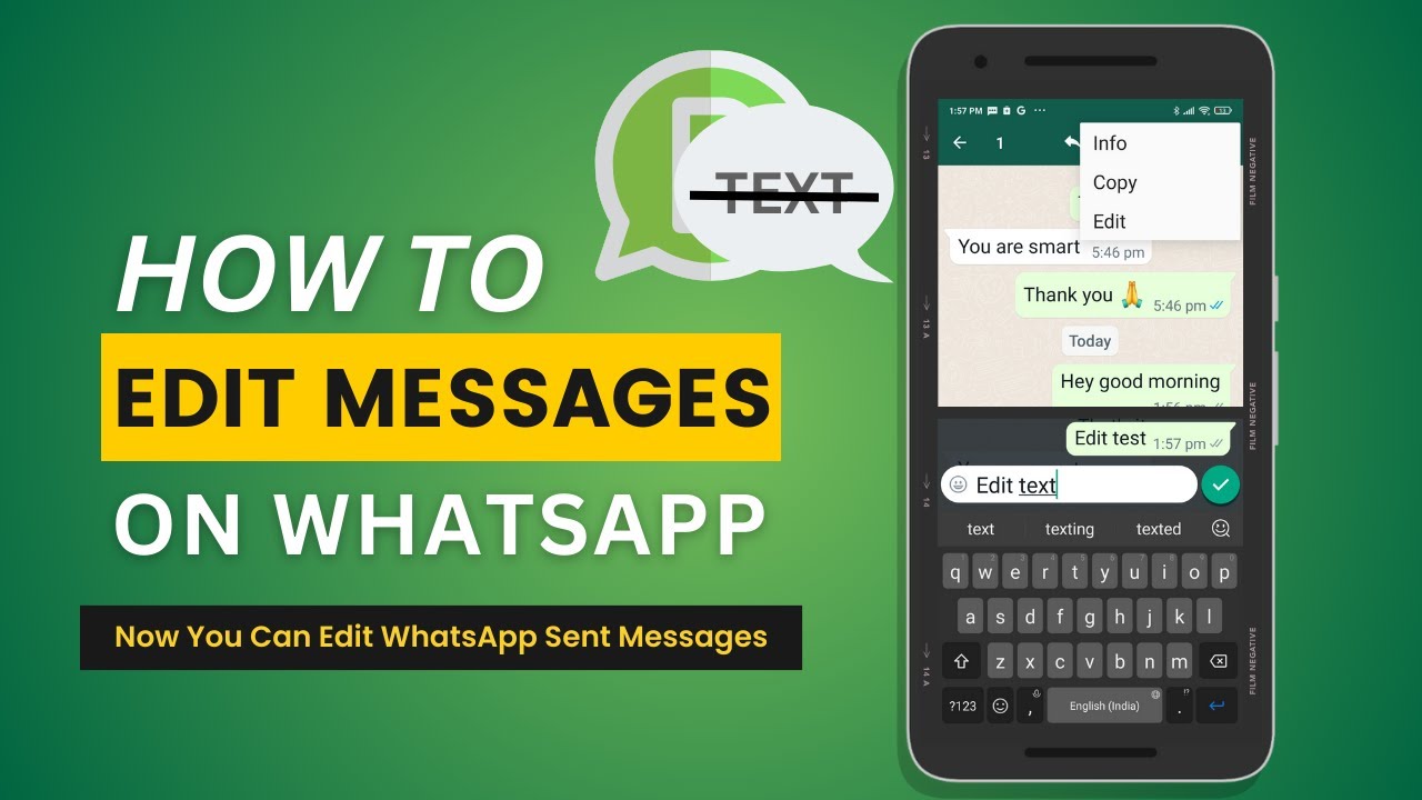 How To Edit Sent Messages On Whatsapp - YouTube