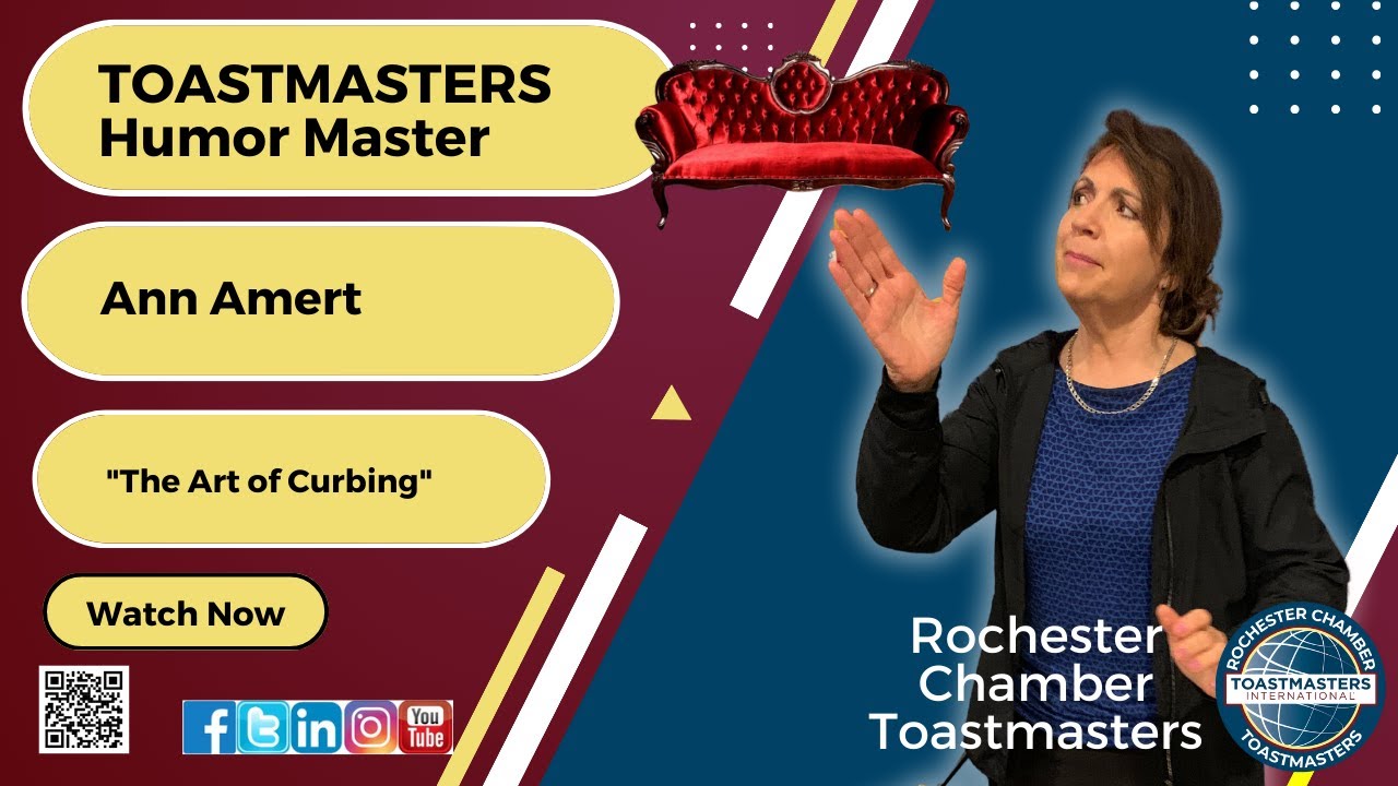 Toastmasters Humor Master - Ann Amert - "The Art of Curbing" - YouTube