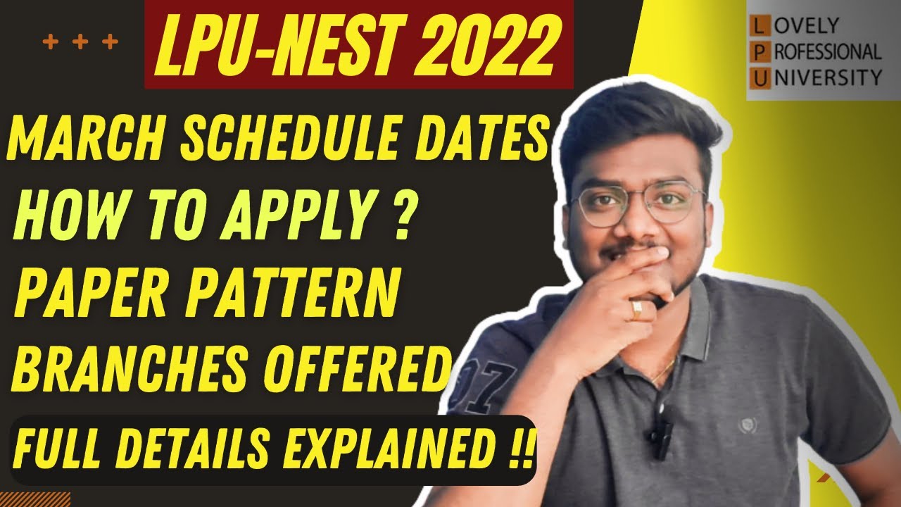 LPU NEST Full Details | Important Dates | Pattern | Eligibility #lpu # ...