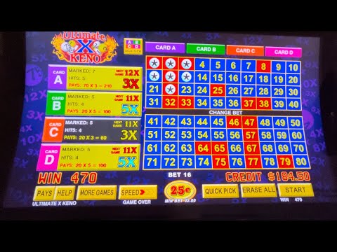 Ultimate X 4 Card Keno BDK Happy Hour Keno #kenonation - YouTube