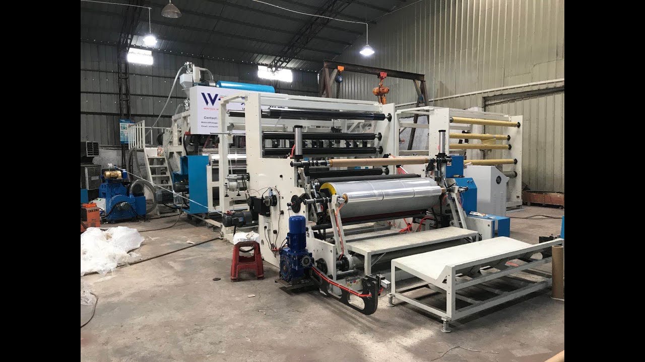 Five layer high speed stretch film jumbo roll making machine - YouTube