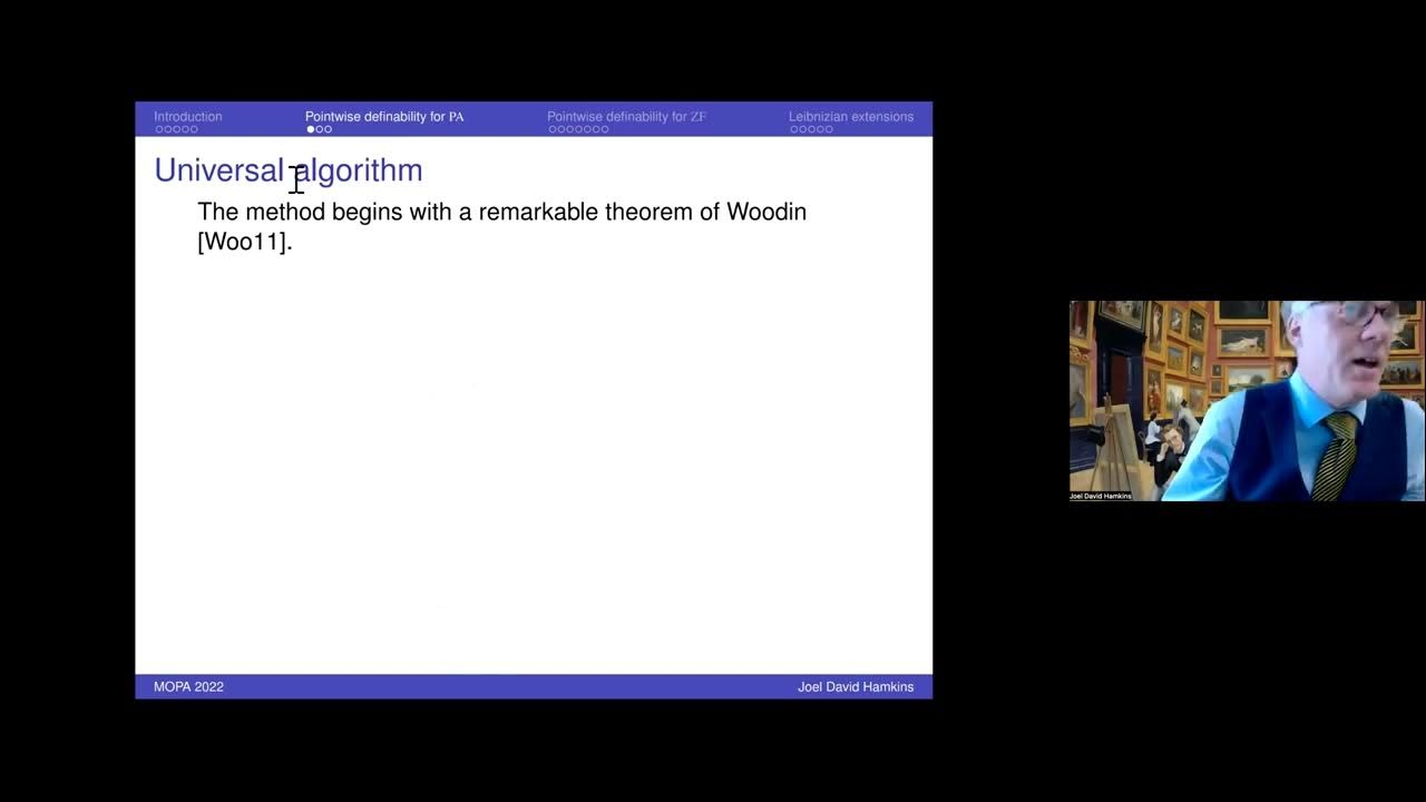 Joel David Hamkins: Pointwise definable / Leibnizian extensions of models of arithmetic / set ...