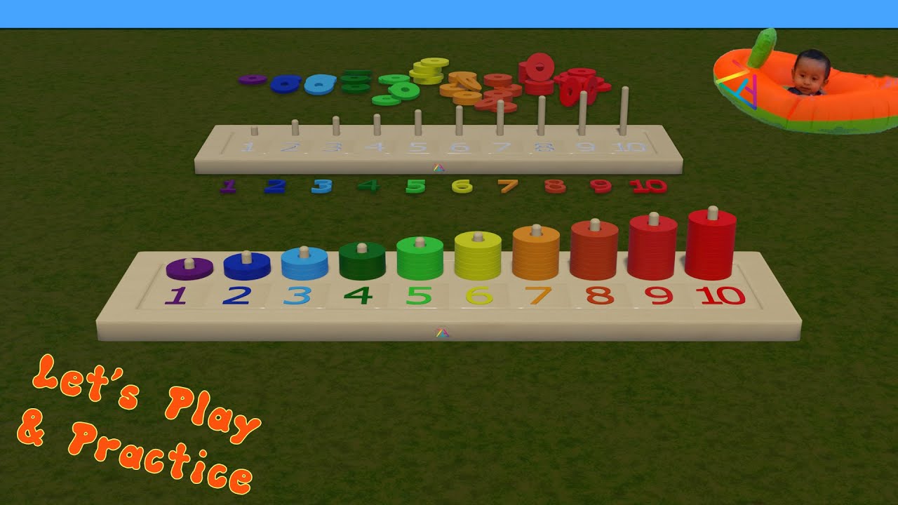 Colorful counting rings to encourage toddlers to practice counting ...