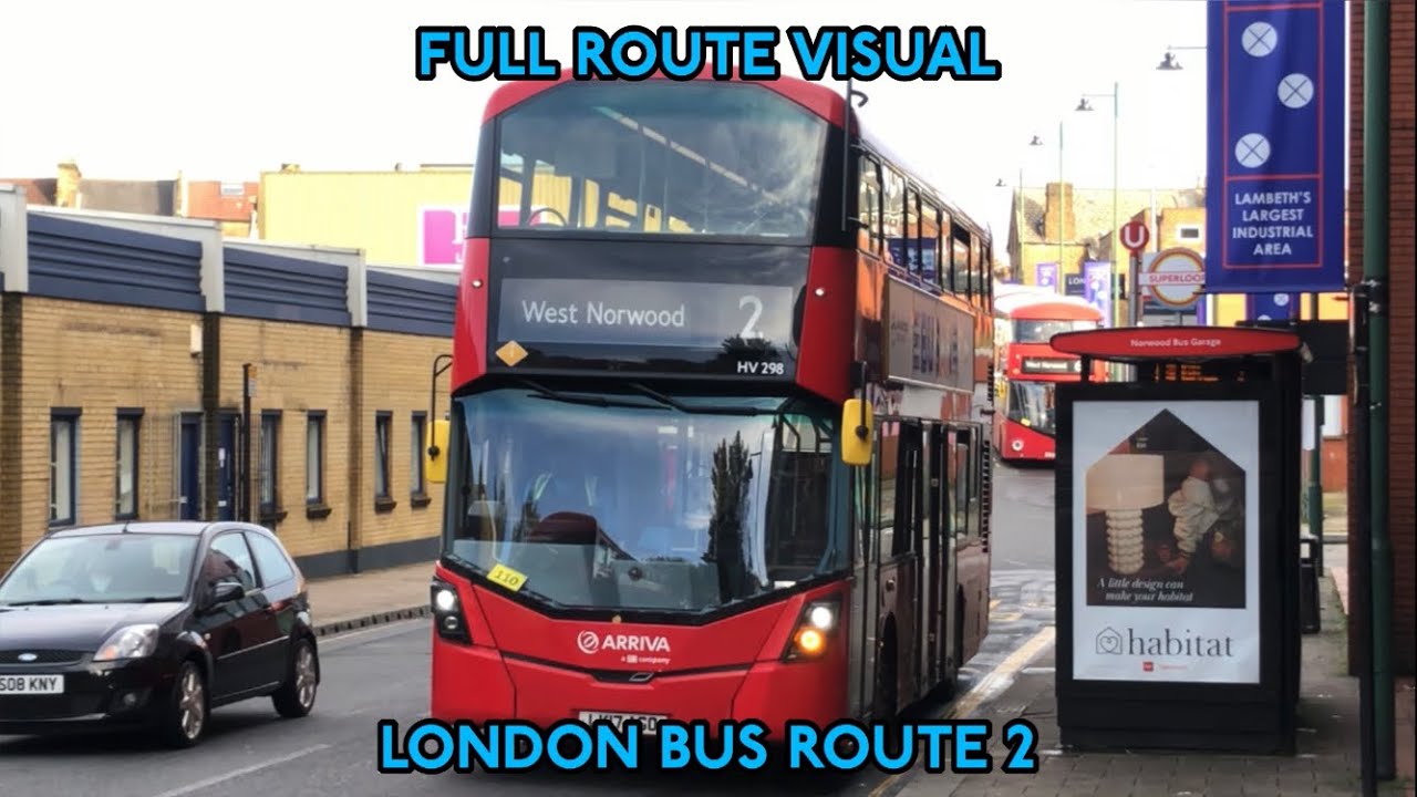 [Full Route Visual] London Bus Route 2: Marylebone - West Norwood - YouTube