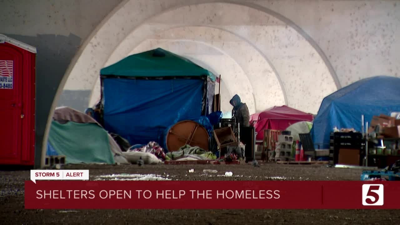 Shelters open for homeless during winter storm - YouTube