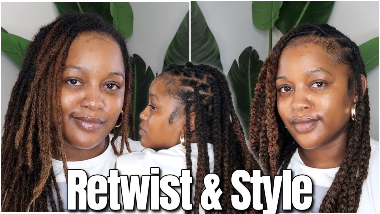 Retwist & Style | Knotless Box Braids | Loc Styles - YouTube