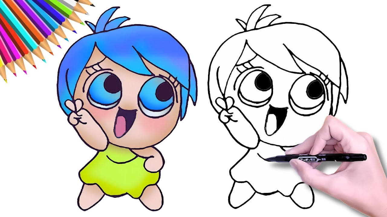 💙💛💗 Cómo dibujar ALEGRÍA (JOY) BABY CHIBI de INTENSAMENTE 2 (JOY INSIDE ...