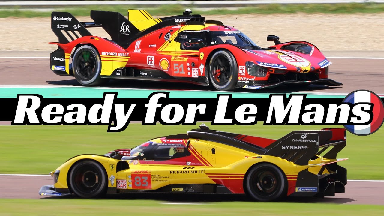 Ferrari 499P LMH numbers 51 and 83 testing at Fiorano ahead of the next ...