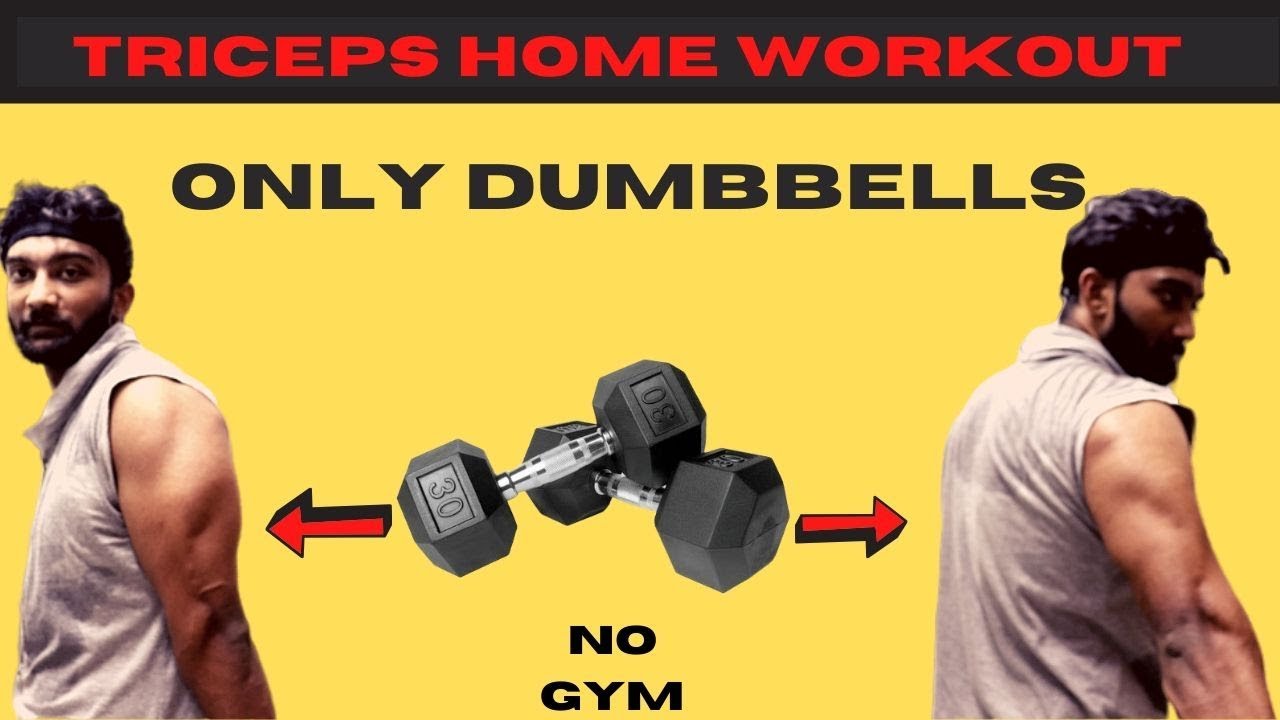 Triceps workout at home with dumbbells for beginners - YouTube