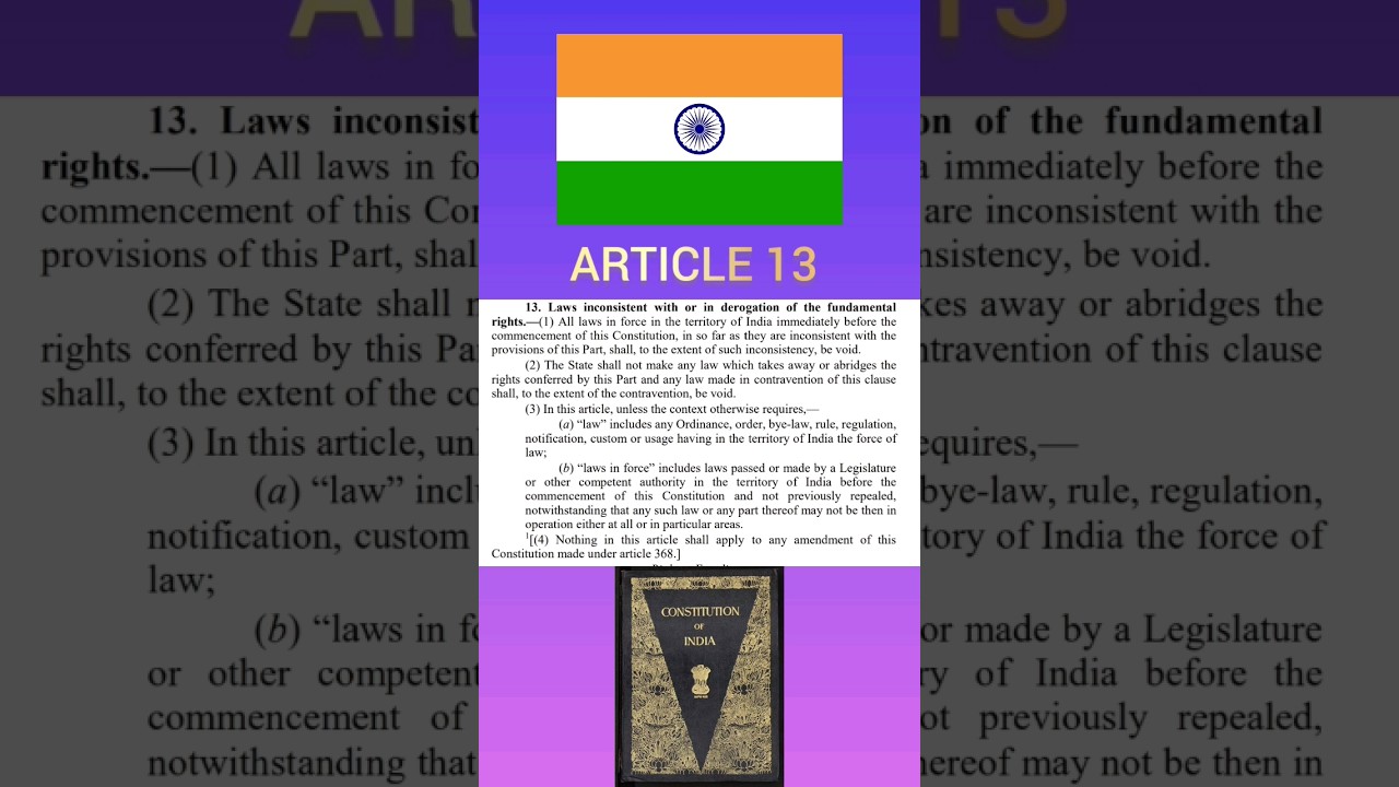 ARTICLE 13 [part-1] OF THE INDIAN CONSTITUTION | #constitutionindia # ...