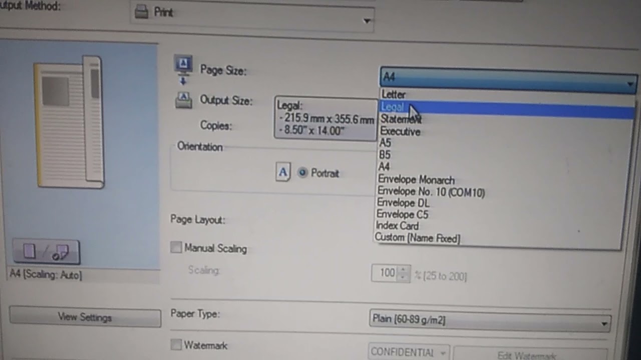 how to setup legal setting in canon 244dw - YouTube
