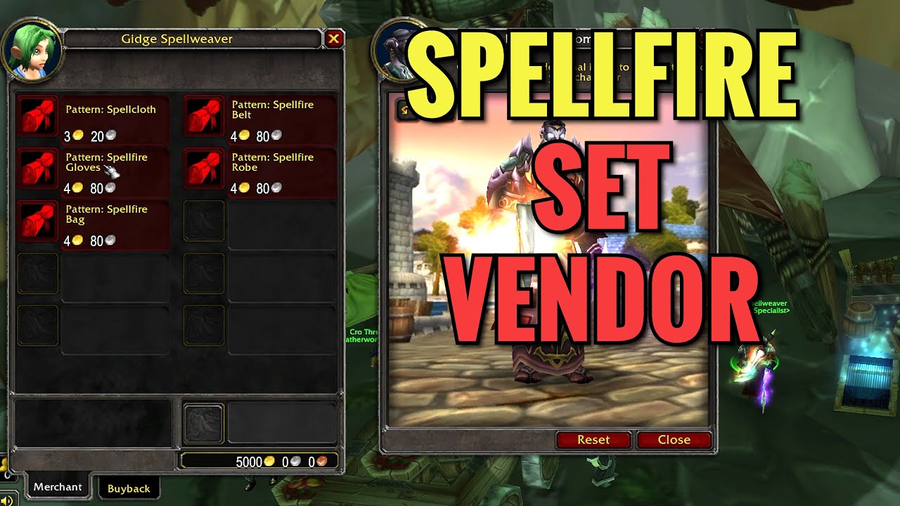 Spellfire Set Patterns Vendor Location (WoW TBC) - YouTube
