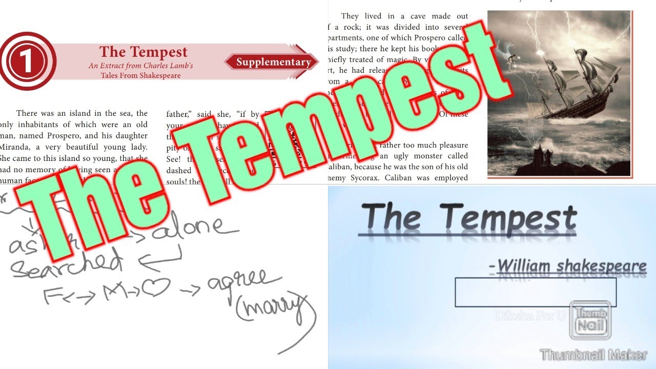 The Tempest by William Shakespeare | 10th standard English paragraph ...