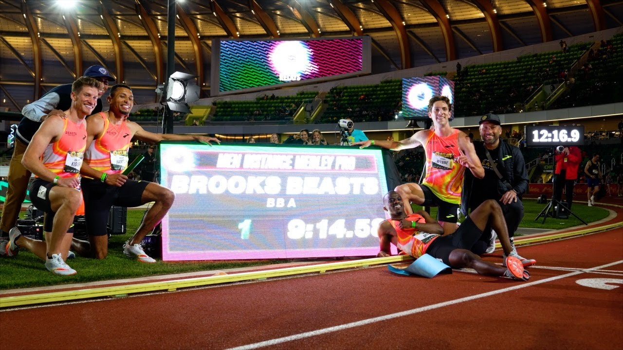 Brooks Beasts vs The Clock: DMR World Record at Oregon Relays Cinematic ...