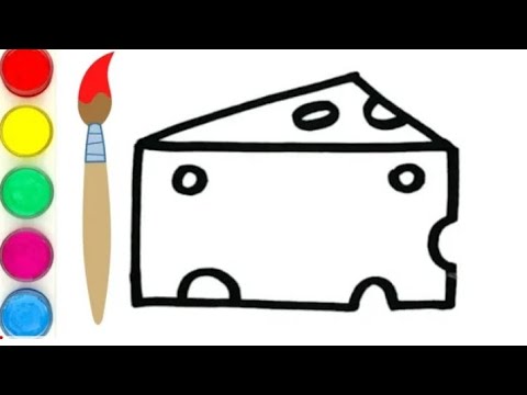 Learn a Cheese Drawing for kids, Toddlers | Easy Cheese Drawing, 2d ...