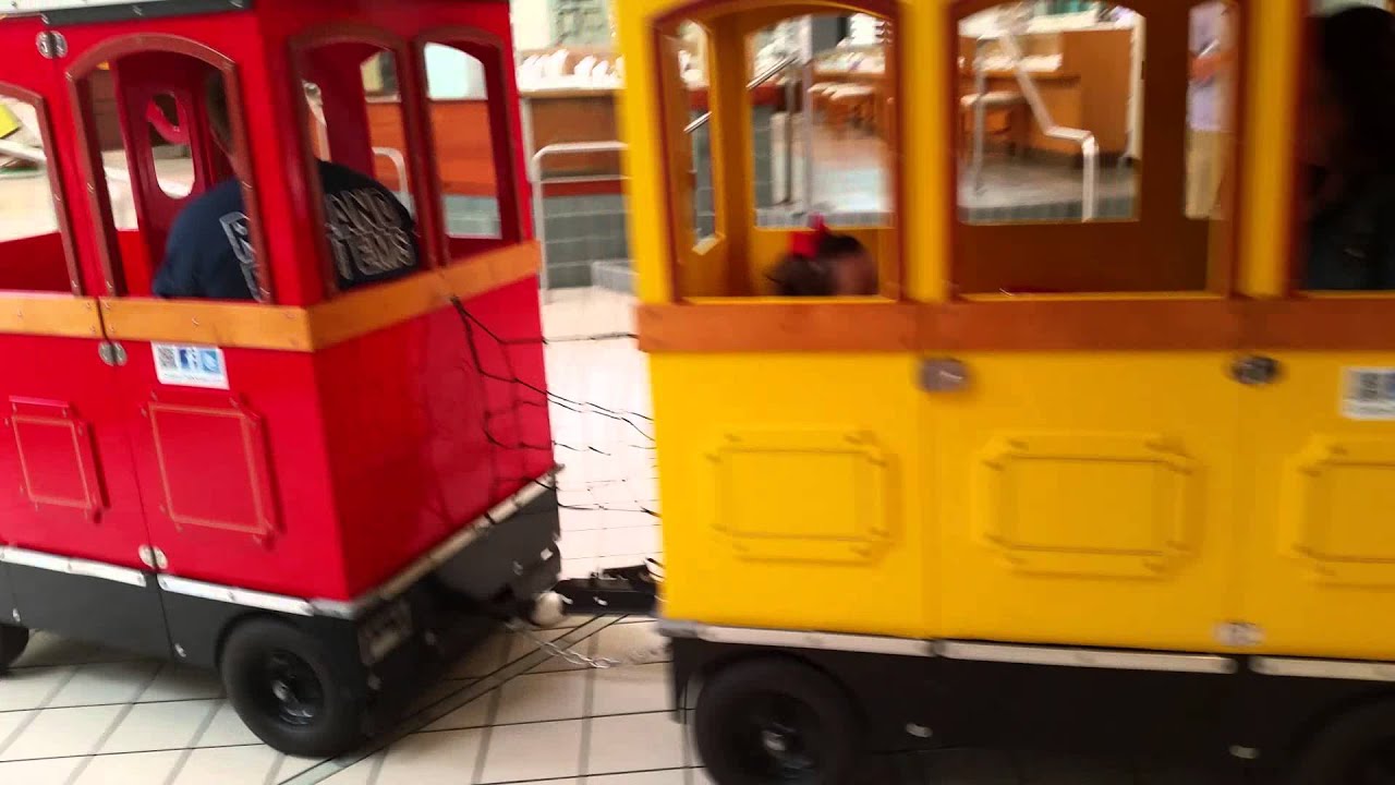 Nora's 1st mall train ride! - YouTube