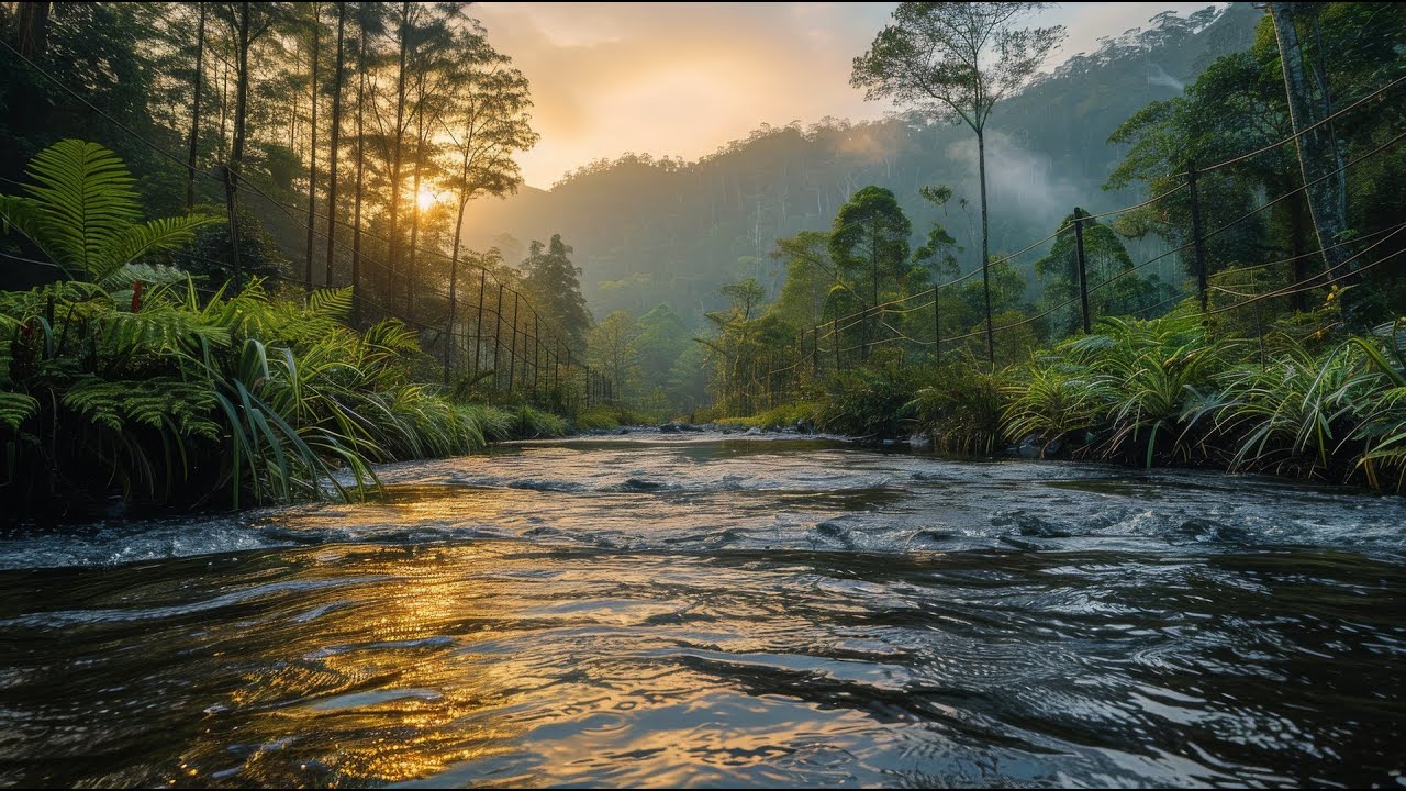 Spring Forest Stream in the Morning | Water Sounds for Sleep, Study ...