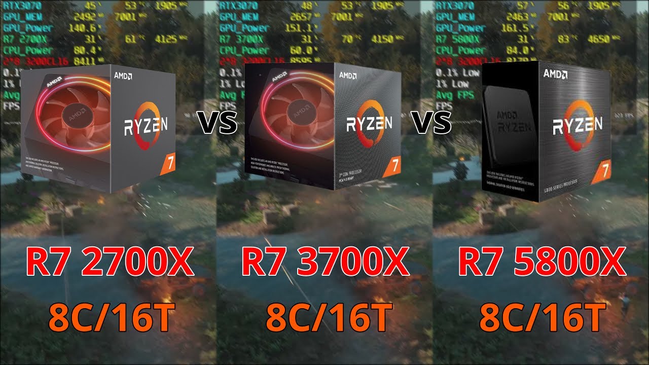 라이젠 2700x vs 3700x vs 5800x 게임 성능 차이 비교! (롤, 오버워치, 배그) with RTX3070 ...