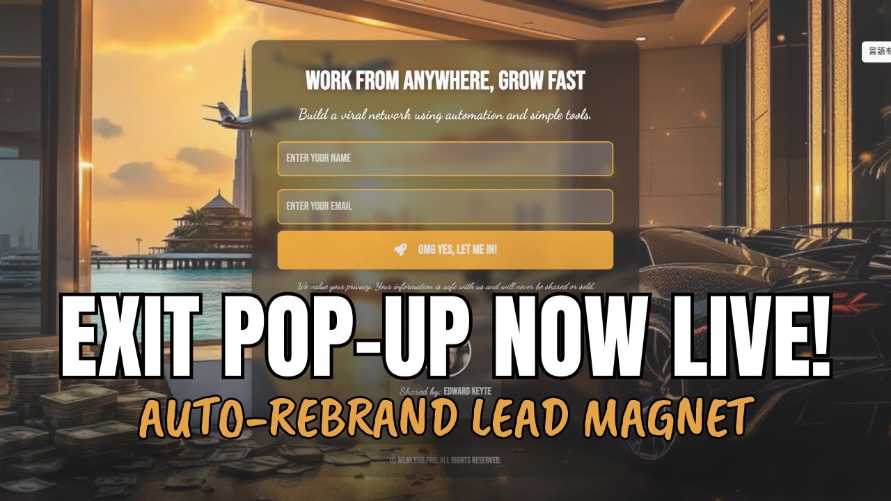 NEW Exit Pop-Up Feature for MLM Lead Pro 🚀 | Auto-Rebrandable Lead Magnets Now Live! - YouTube