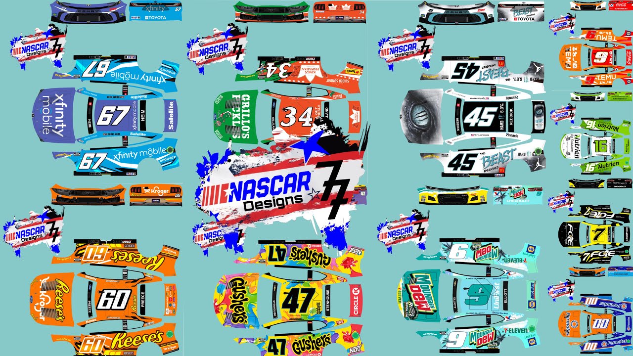 Custom NASCAR diecast templates 2025 wave 3!! - YouTube