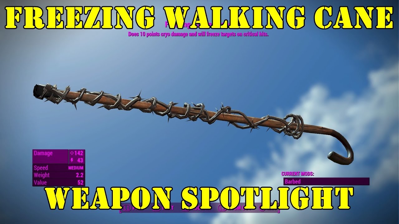 Fallout 4: Weapon Spotlights: Freezing Walking Cane - YouTube