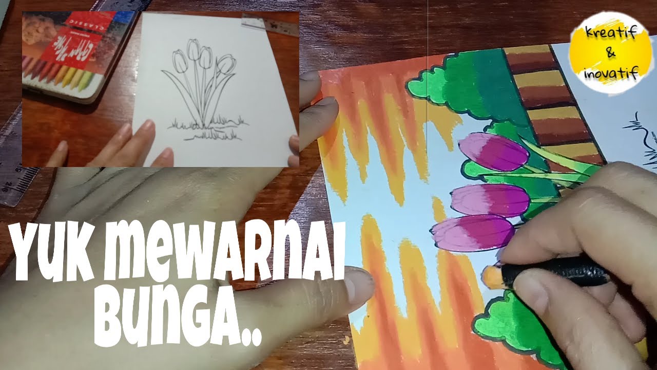 Cara mewarnai bunga..penambahan gambar dan gradasi warna.. - YouTube