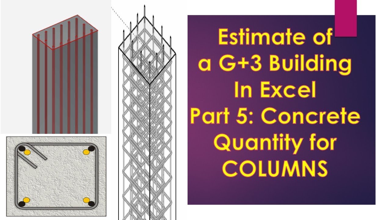 Detailed Estimate of a G+3 Building in Excel -Part 5 Concrete for ...
