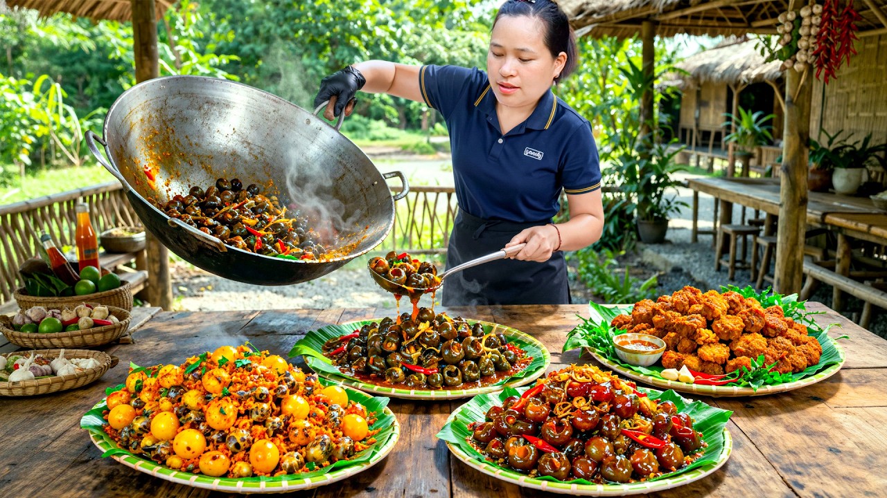 How to Cook Stir-Fried Snail with Fish Sauce and Quail Egg with ...