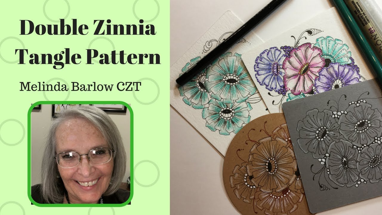 Tangle Art Lesson Double Zinnia Tangle Pattern #278 - YouTube