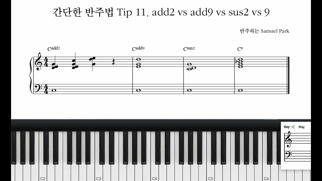CCM 반주법 Tip 11. add2, add9, sus2, 9 - YouTube
