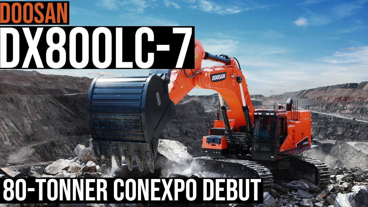 Doosan Unveils DX800LC-7: 80-ton Excavator Makes ConExpo Debut - YouTube