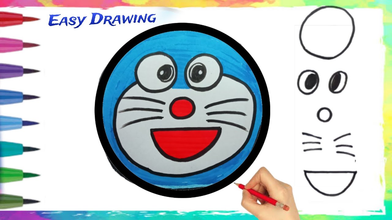 how to draw doraemon step by step | Draw doraemon cute face, Cute easy ...